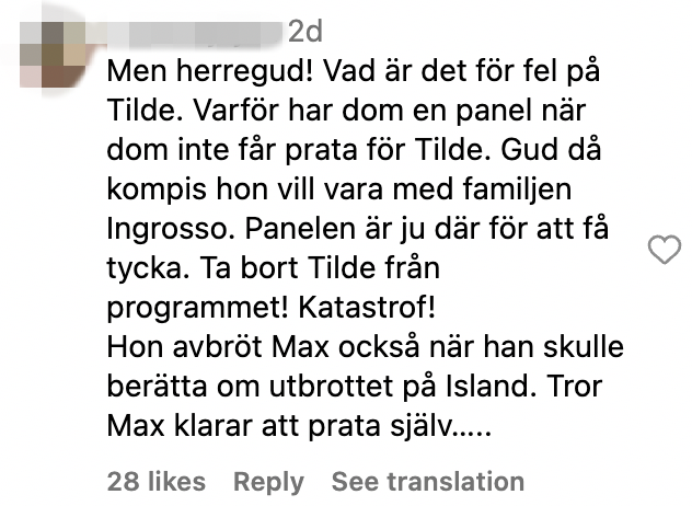 Tittarnas hårda kritik mot Tilde de Paula Eby i Efter fem: "Katastrof"